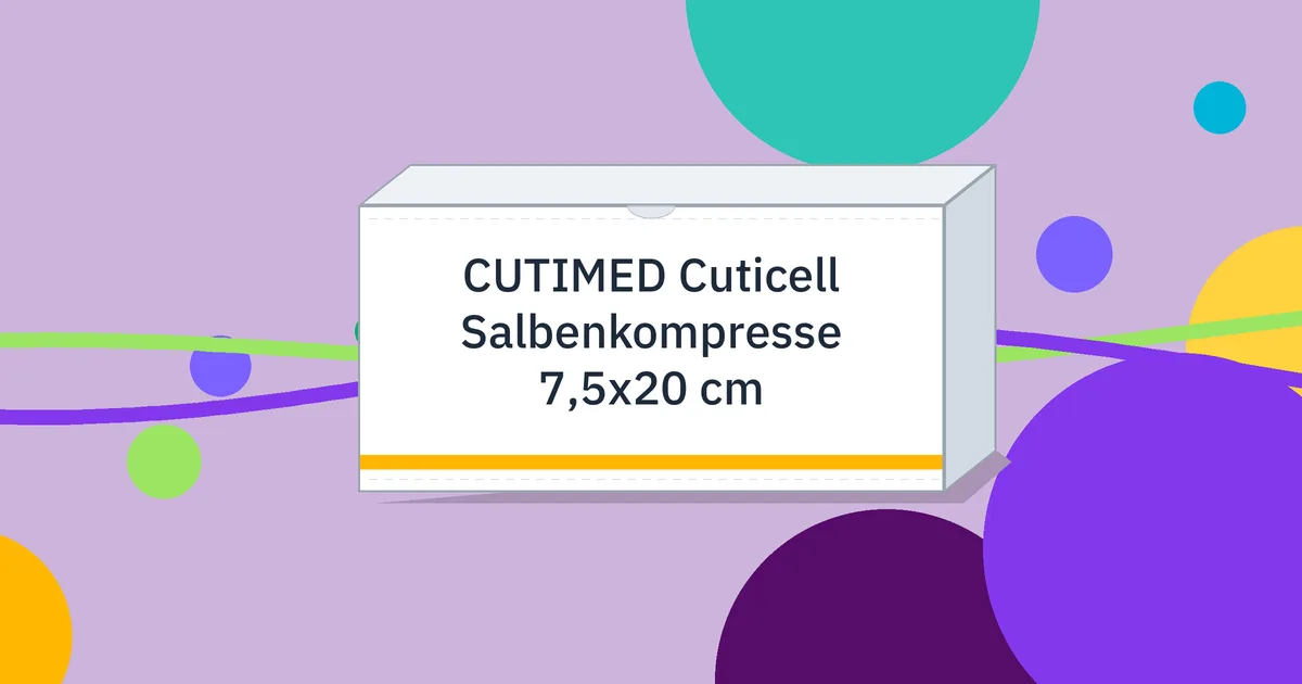 Symbolbild: Packung mit der Aufschrift CUTIMED Cuticell Salbenkompresse 7,5x20 cm (PZN 19768689) – Verfügbarkeit und Bezug in Apotheken in Frankfurt am Main