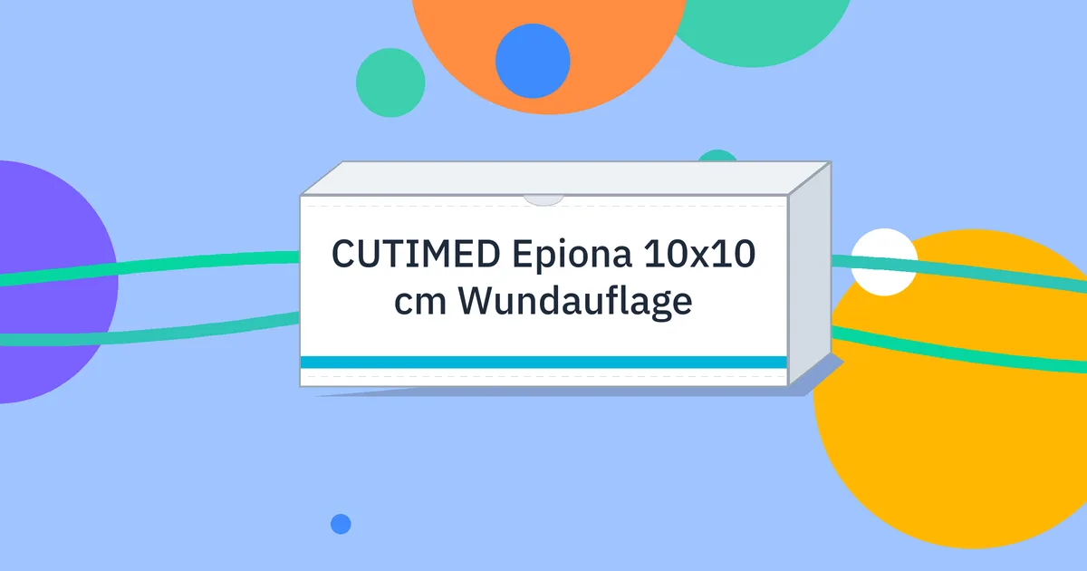 Symbolbild: Packung mit der Aufschrift CUTIMED Epiona 10x10 cm Wundauflage (PZN 11190819) – Verfügbarkeit und Bezug in Apotheken in Frankfurt am Main