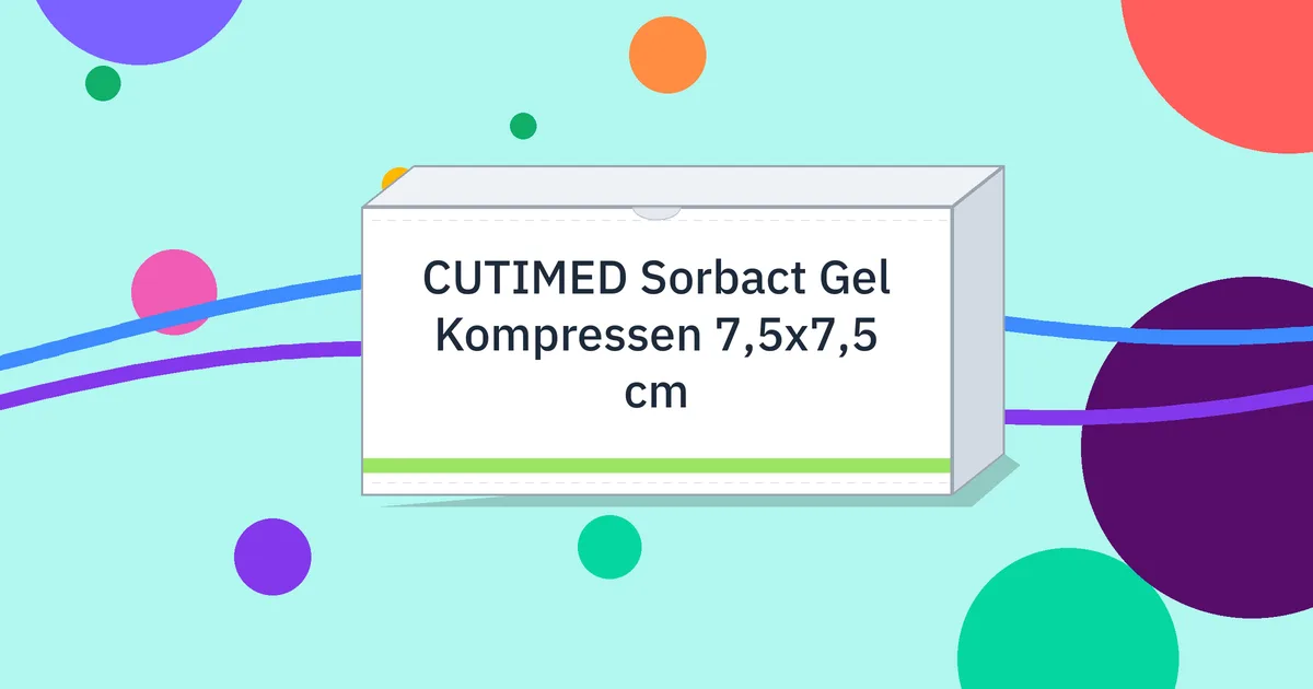 Symbolbild: Packung mit der Aufschrift CUTIMED Sorbact Gel Kompressen 7,5x7,5 cm (PZN 19335192) – Verfügbarkeit und Bezug in Apotheken in Frankfurt am Main