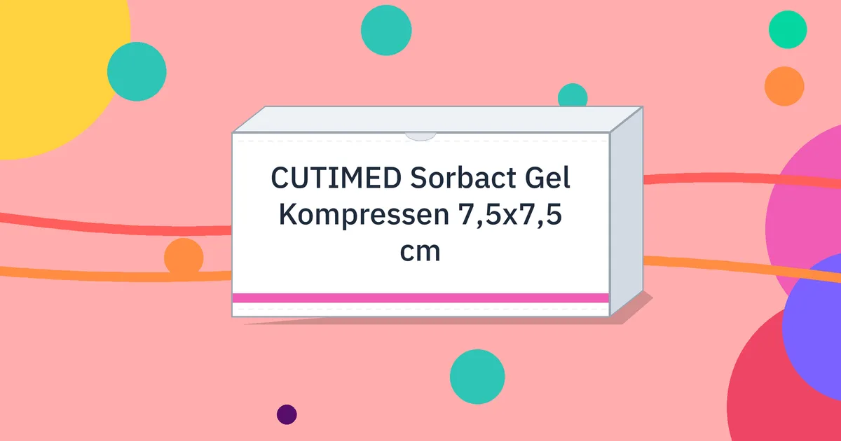 Symbolbild: Packung mit der Aufschrift CUTIMED Sorbact Gel Kompressen 7,5x7,5 cm (PZN 19699853) – Verfügbarkeit und Bezug in Apotheken in Frankfurt am Main