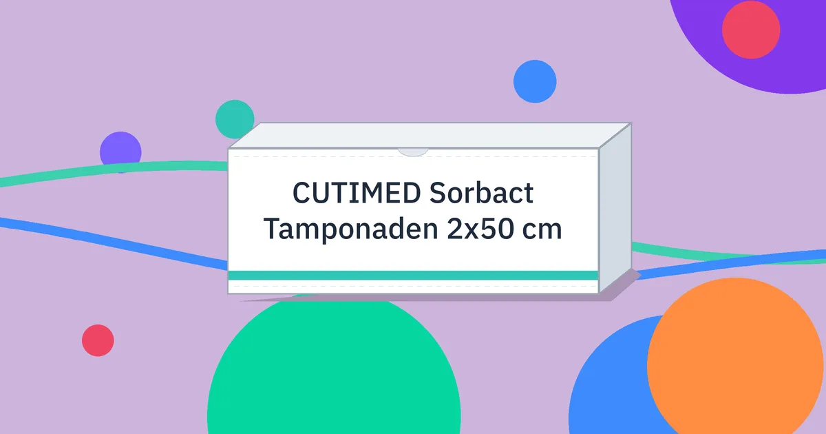 Symbolbild: Packung mit der Aufschrift CUTIMED Sorbact Tamponaden 2x50 cm (PZN 03178678) – Verfügbarkeit und Bezug in Apotheken in Frankfurt am Main