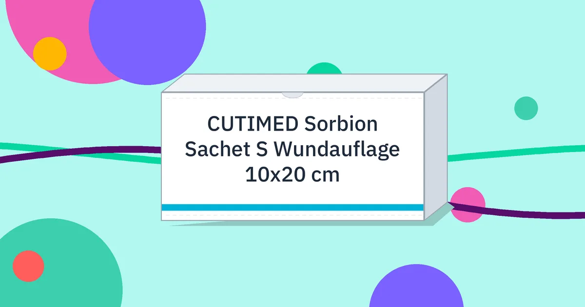 Symbolbild: Packung mit der Aufschrift CUTIMED Sorbion Sachet S Wundauflage 10x20 cm (PZN 16788881) – Verfügbarkeit und Bezug in Apotheken in Frankfurt am Main