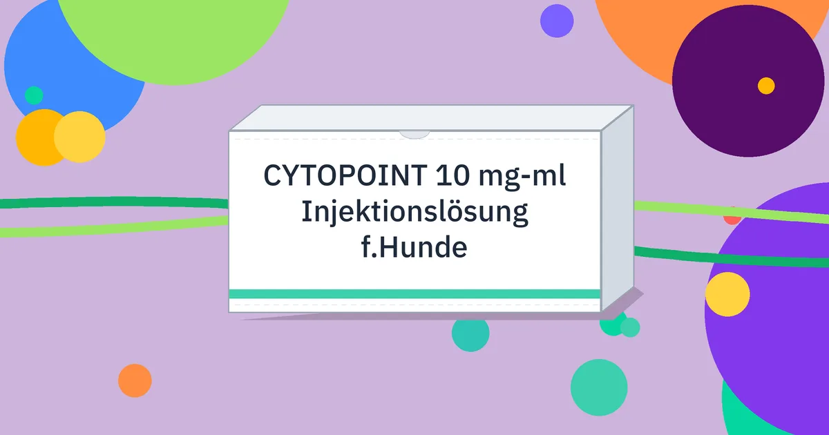 Symbolbild: Packung mit der Aufschrift CYTOPOINT 10 mg-ml Injektionslösung f.Hunde (PZN 16352741) – Verfügbarkeit und Bezug in Apotheken in Frankfurt am Main