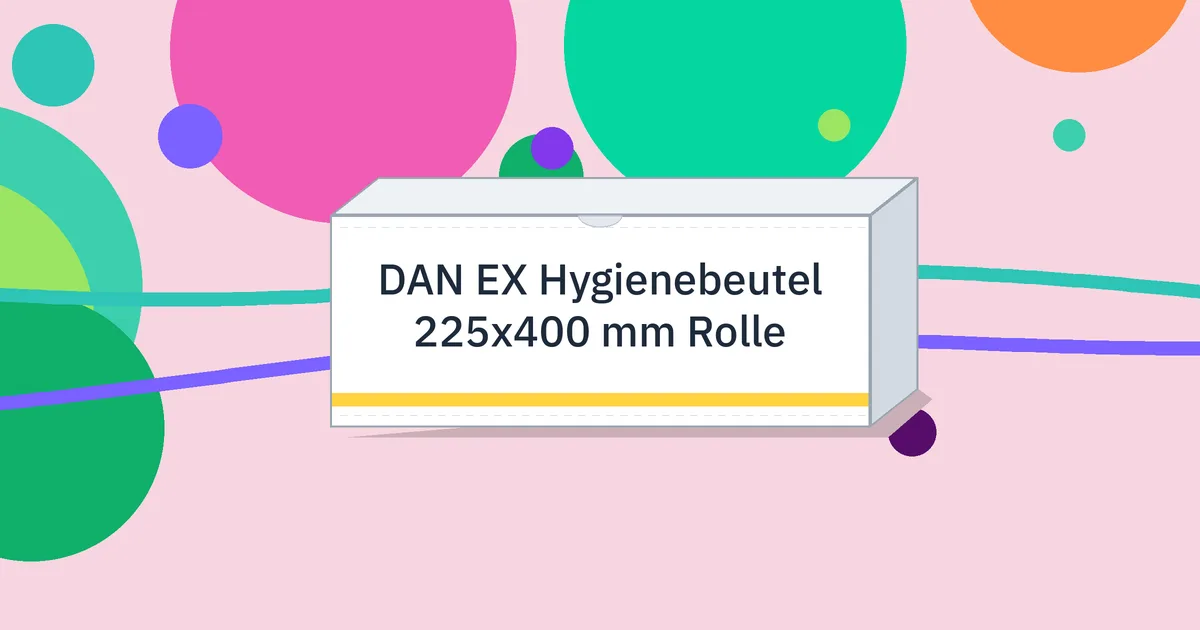 Symbolbild: Packung mit der Aufschrift DAN EX Hygienebeutel 225x400 mm Rolle (PZN 01459054) – Verfügbarkeit und Bezug in Apotheken in Frankfurt am Main