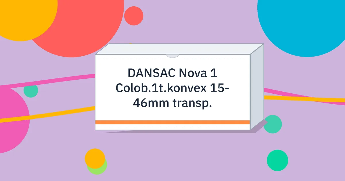 Symbolbild: Packung mit der Aufschrift DANSAC Nova 1 Colob.1t.konvex 15-46mm transp. (PZN 03755294) – Verfügbarkeit und Bezug in Apotheken in Frankfurt am Main
