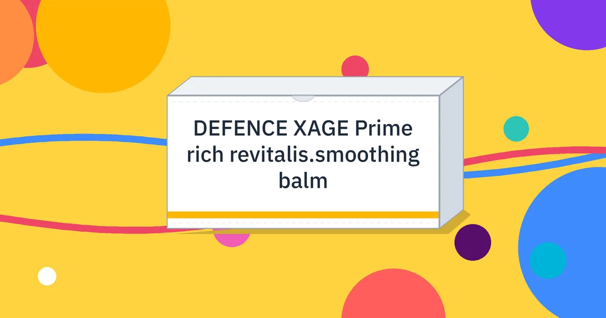 Symbolbild: Packung mit der Aufschrift DEFENCE XAGE Prime rich revitalis.smoothing balm (PZN 12434548) – Verfügbarkeit und Bezug in Apotheken in Frankfurt am Main