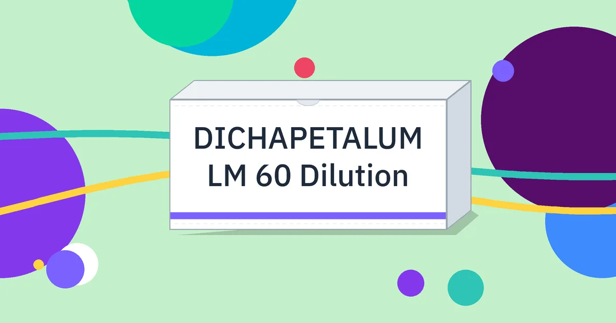Symbolbild: Packung mit der Aufschrift DICHAPETALUM LM 60 Dilution (PZN 13464480) – Verfügbarkeit und Bezug in Apotheken in Frankfurt am Main