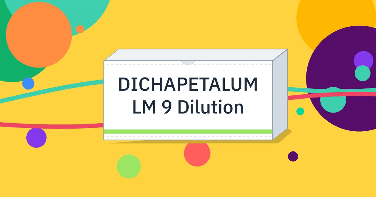 Symbolbild: Packung mit der Aufschrift DICHAPETALUM LM 9 Dilution (PZN 13464209) – Verfügbarkeit und Bezug in Apotheken in Frankfurt am Main