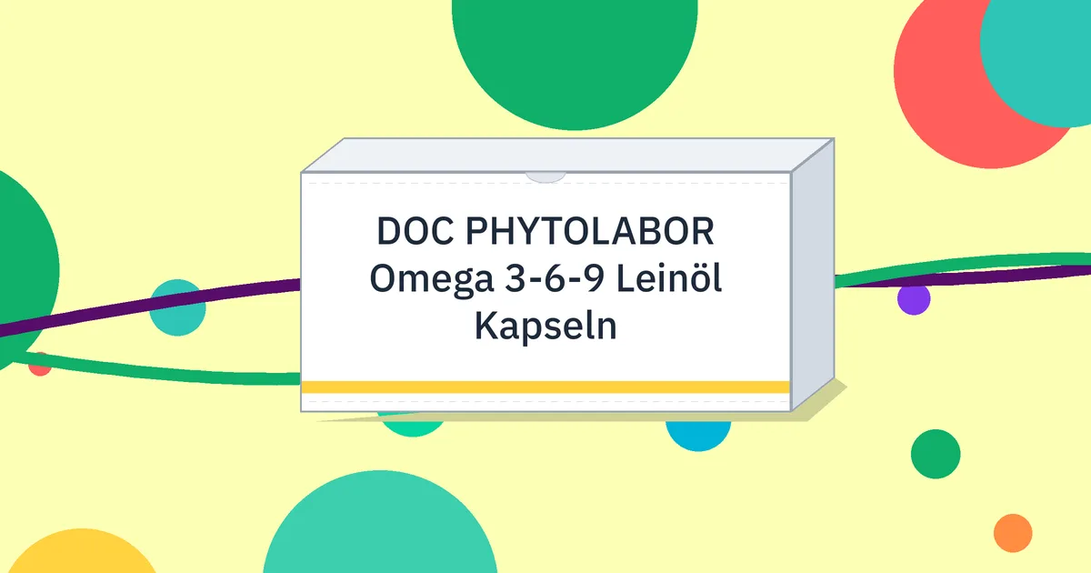 Symbolbild: Packung mit der Aufschrift DOC PHYTOLABOR Omega 3-6-9 Leinöl Kapseln (PZN 17882470) – Verfügbarkeit und Bezug in Apotheken in Frankfurt am Main