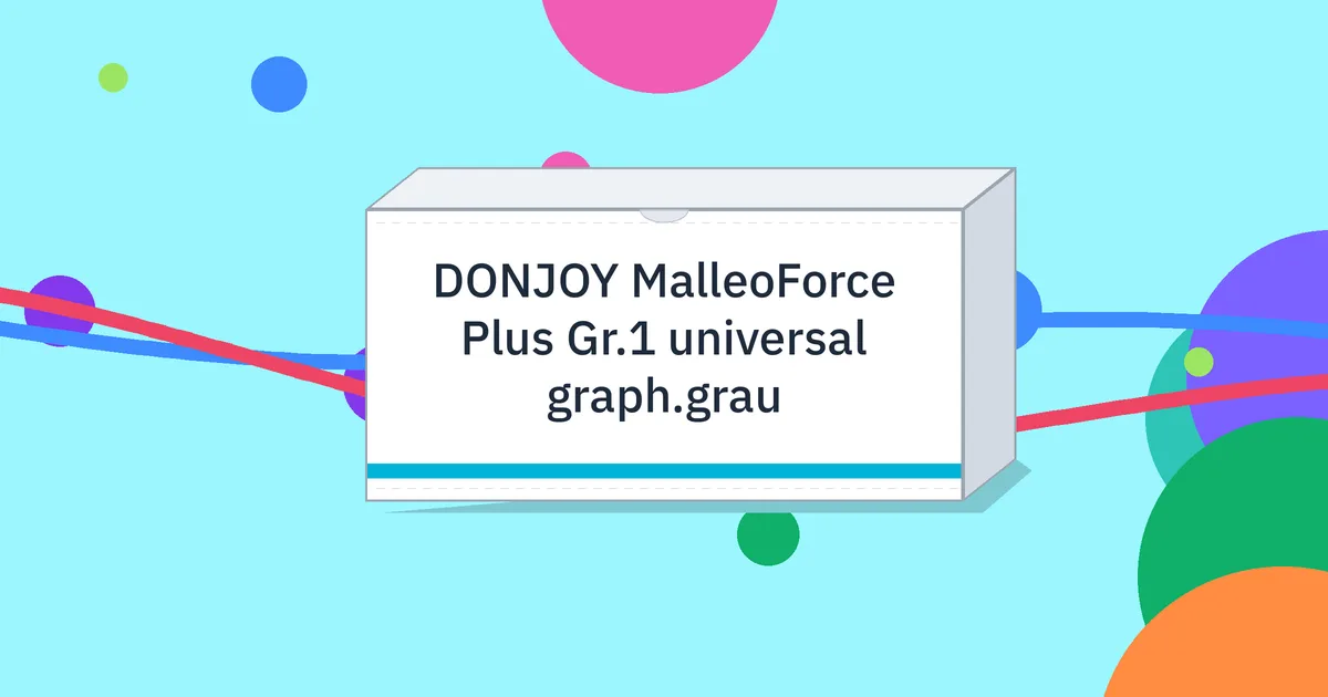 Symbolbild: Packung mit der Aufschrift DONJOY MalleoForce Plus Gr.1 universal graph.grau (PZN 18668514) – Verfügbarkeit und Bezug in Apotheken in Frankfurt am Main