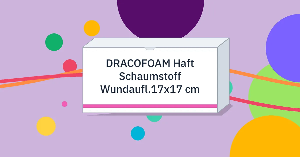 Symbolbild: Packung mit der Aufschrift DRACOFOAM Haft Schaumstoff Wundaufl.17x17 cm (PZN 20207648) – Verfügbarkeit und Bezug in Apotheken in Frankfurt am Main