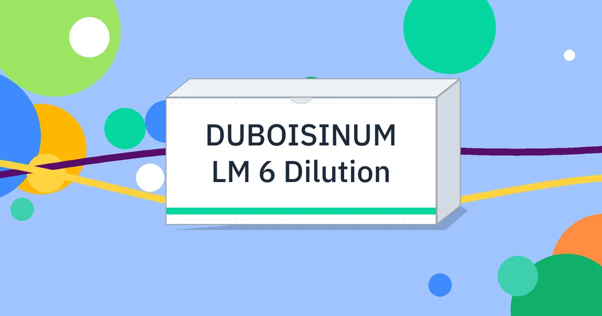 Symbolbild: Packung mit der Aufschrift DUBOISINUM LM 6 Dilution (PZN 13467389) – Verfügbarkeit und Bezug in Apotheken in Frankfurt am Main