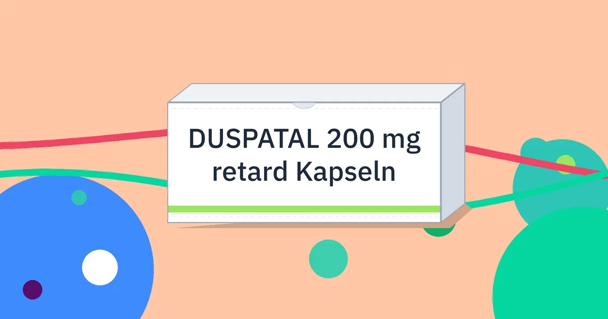Symbolbild: Packung mit der Aufschrift DUSPATAL 200 mg retard Kapseln (PZN 16610657) – Verfügbarkeit und Bezug in Apotheken in Frankfurt am Main