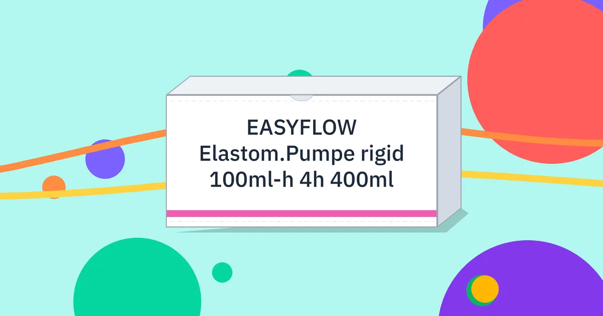 Symbolbild: Packung mit der Aufschrift EASYFLOW Elastom.Pumpe rigid 100ml-h 4h 400ml (PZN 19262783) – Verfügbarkeit und Bezug in Apotheken in Frankfurt am Main