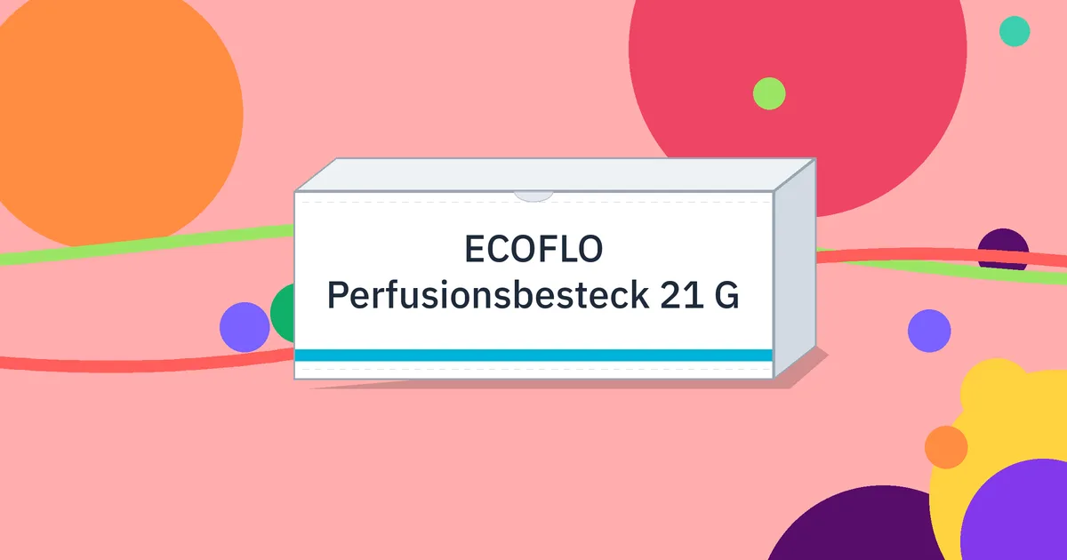 Symbolbild: Packung mit der Aufschrift ECOFLO Perfusionsbesteck 21 G (PZN 07429841) – Verfügbarkeit und Bezug in Apotheken in Frankfurt am Main
