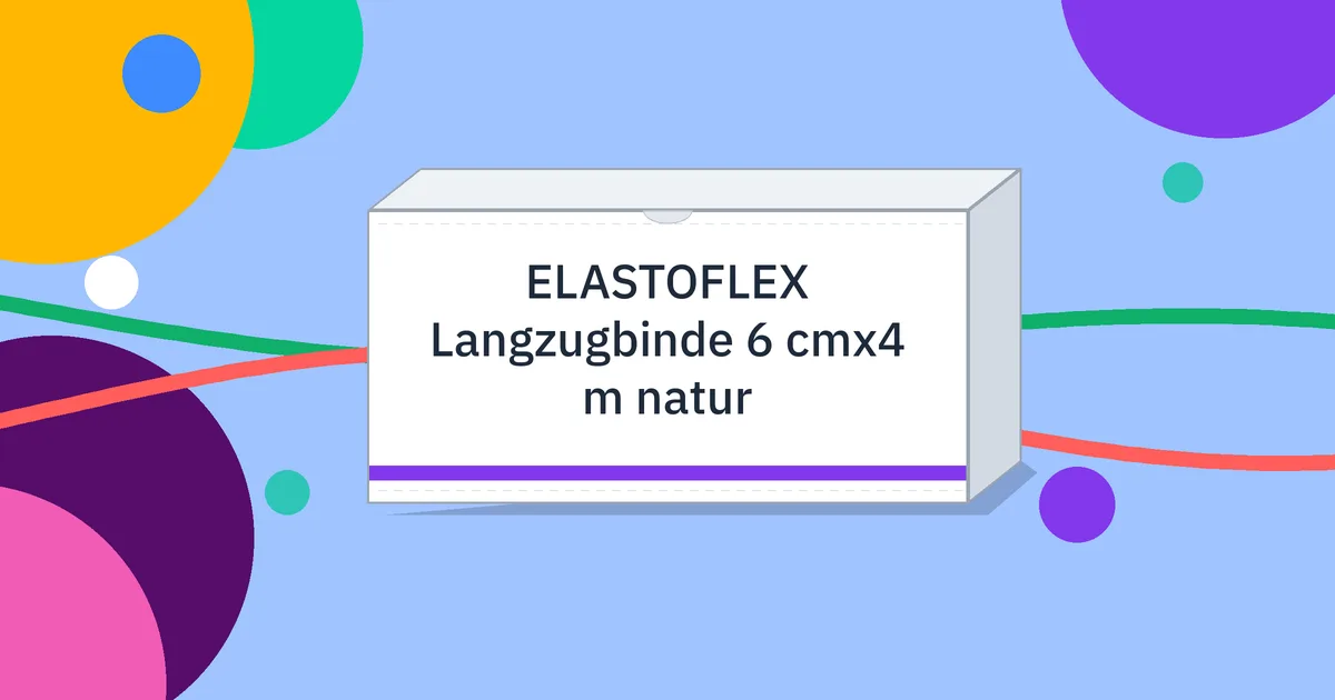 Symbolbild: Packung mit der Aufschrift ELASTOFLEX Langzugbinde 6 cmx4 m natur (PZN 17176312) – Verfügbarkeit und Bezug in Apotheken in Frankfurt am Main