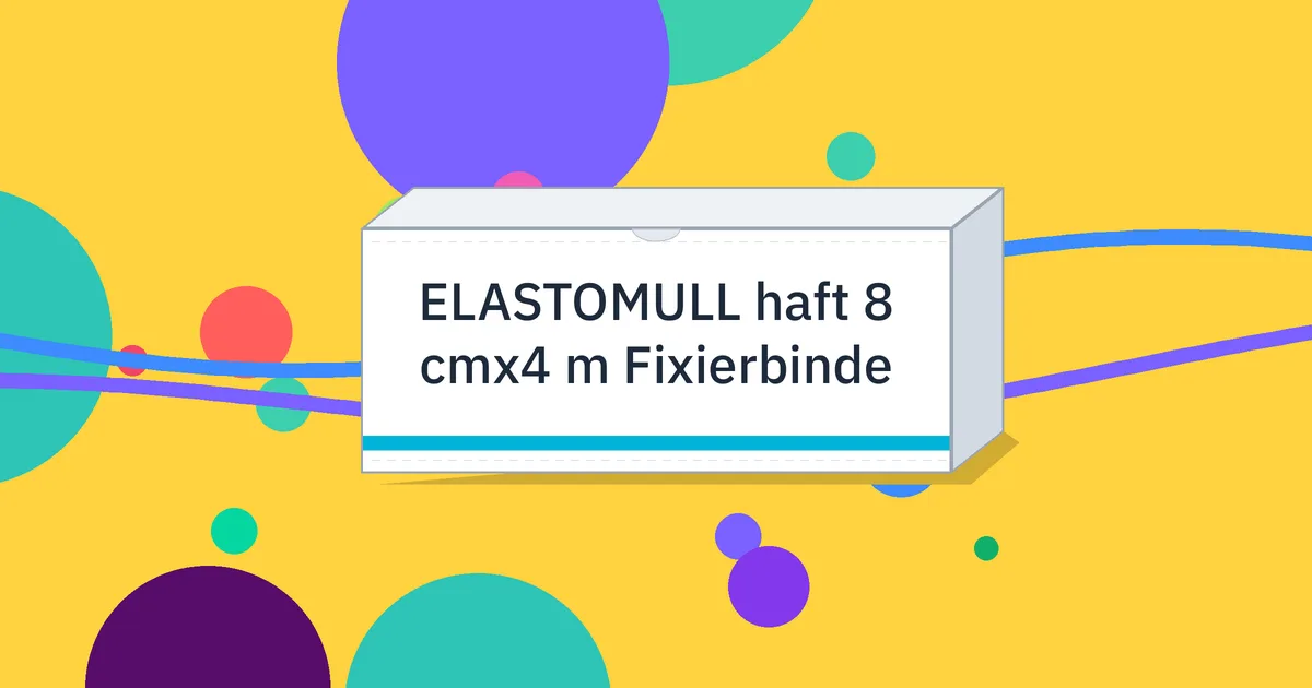 Symbolbild: Packung mit der Aufschrift ELASTOMULL haft 8 cmx4 m Fixierbinde (PZN 02507051) – Verfügbarkeit und Bezug in Apotheken in Frankfurt am Main