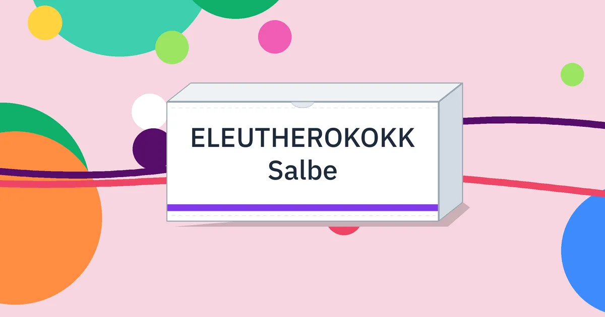Symbolbild: Packung mit der Aufschrift ELEUTHEROKOKK Salbe (PZN 18091032) – Verfügbarkeit und Bezug in Apotheken in Frankfurt am Main