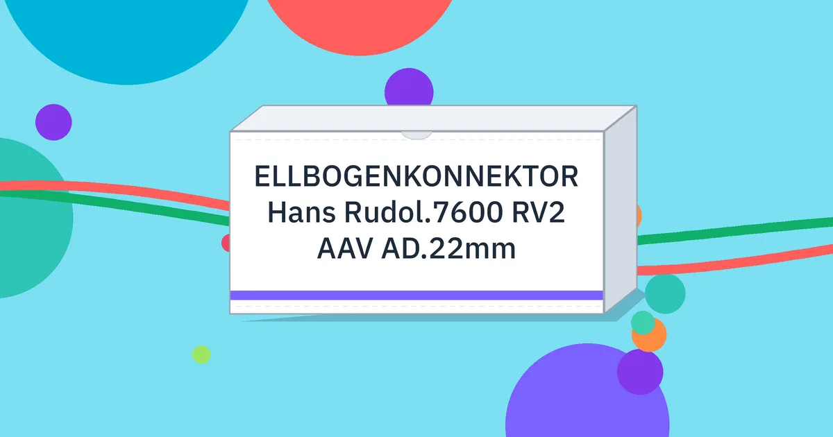 Symbolbild: Packung mit der Aufschrift ELLBOGENKONNEKTOR Hans Rudol.7600 RV2 AAV AD.22mm (PZN 17303928) – Verfügbarkeit und Bezug in Apotheken in Frankfurt am Main