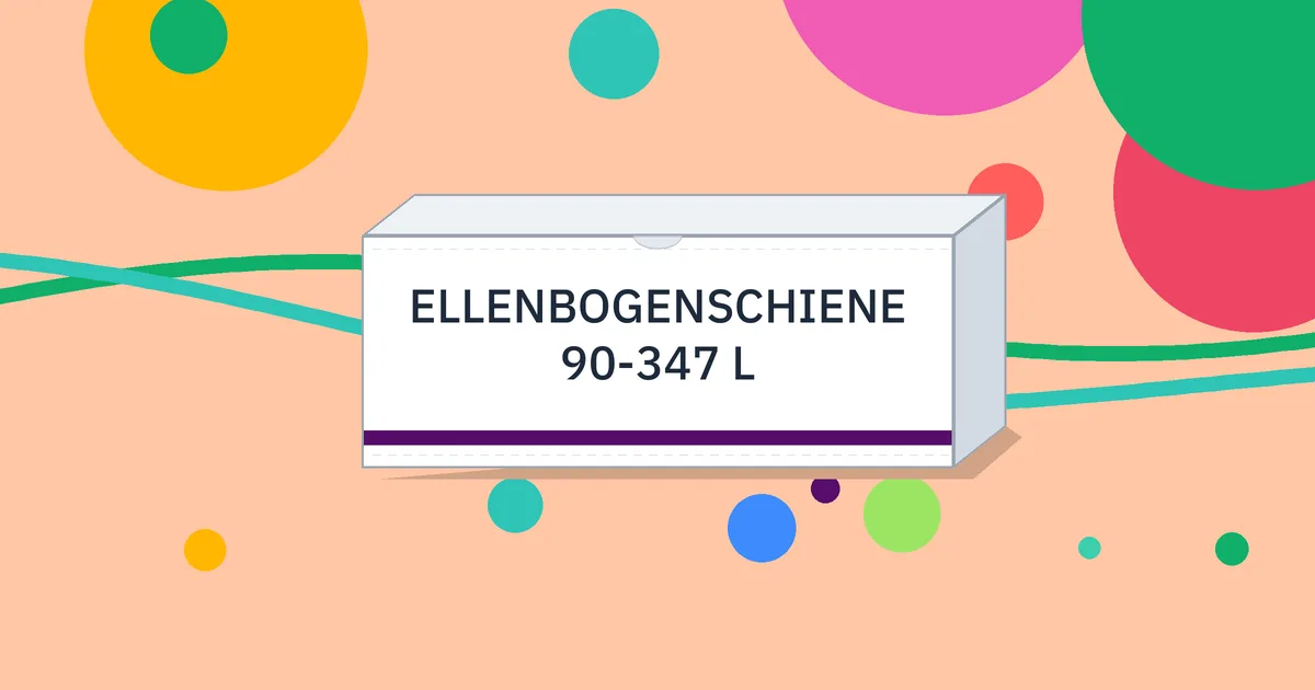 Symbolbild: Packung mit der Aufschrift ELLENBOGENSCHIENE 90-347 L (PZN 07763250) – Verfügbarkeit und Bezug in Apotheken in Frankfurt am Main