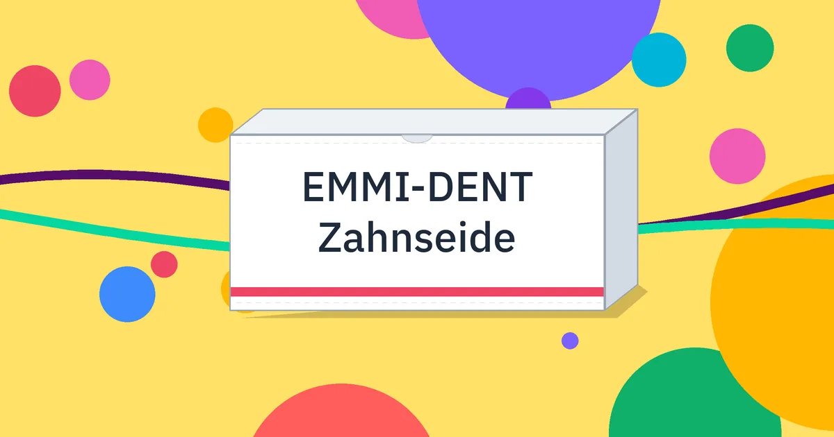 Symbolbild: Packung mit der Aufschrift EMMI-DENT Zahnseide (PZN 13914977) – Verfügbarkeit und Bezug in Apotheken in Frankfurt am Main