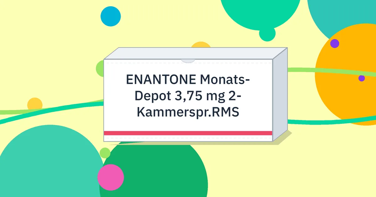 Symbolbild: Packung mit der Aufschrift ENANTONE Monats-Depot 3,75 mg 2-Kammerspr.RMS (PZN 10183906) – Verfügbarkeit und Bezug in Apotheken in Frankfurt am Main