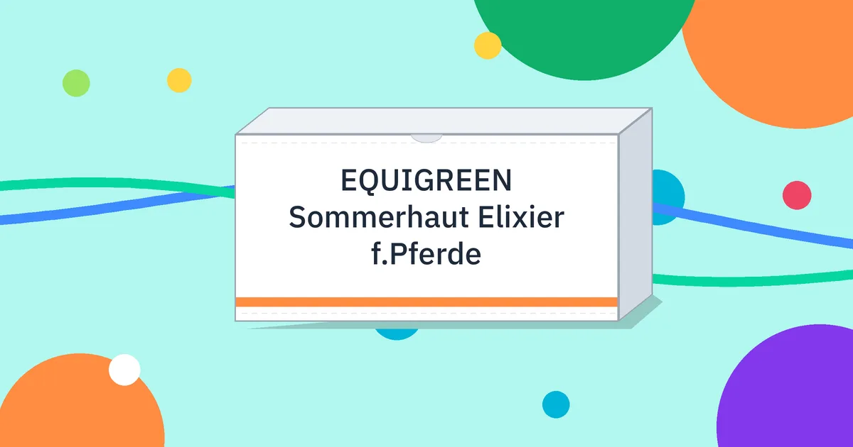 Symbolbild: Packung mit der Aufschrift EQUIGREEN Sommerhaut Elixier f.Pferde (PZN 17537106) – Verfügbarkeit und Bezug in Apotheken in Frankfurt am Main