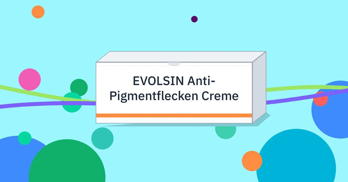 Symbolbild: Packung mit der Aufschrift EVOLSIN Anti-Pigmentflecken Creme (PZN 19729672) – Verfügbarkeit und Bezug in Apotheken in Frankfurt am Main