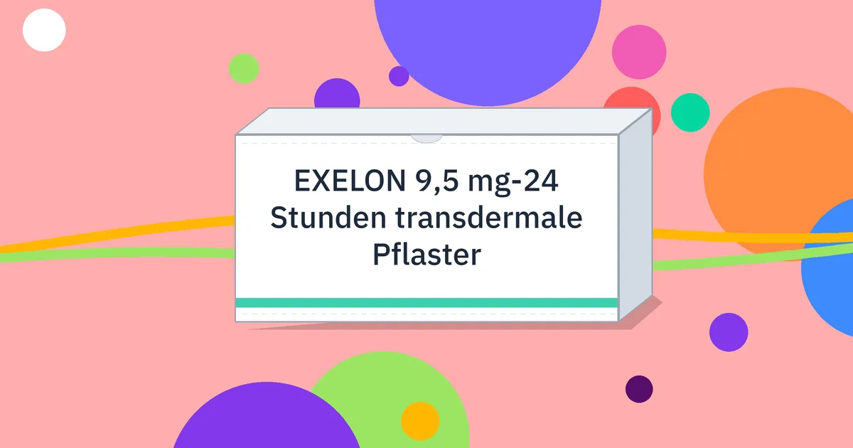 Symbolbild: Packung mit der Aufschrift EXELON 9,5 mg-24 Stunden transdermale Pflaster (PZN 10005518) – Verfügbarkeit und Bezug in Apotheken in Frankfurt am Main