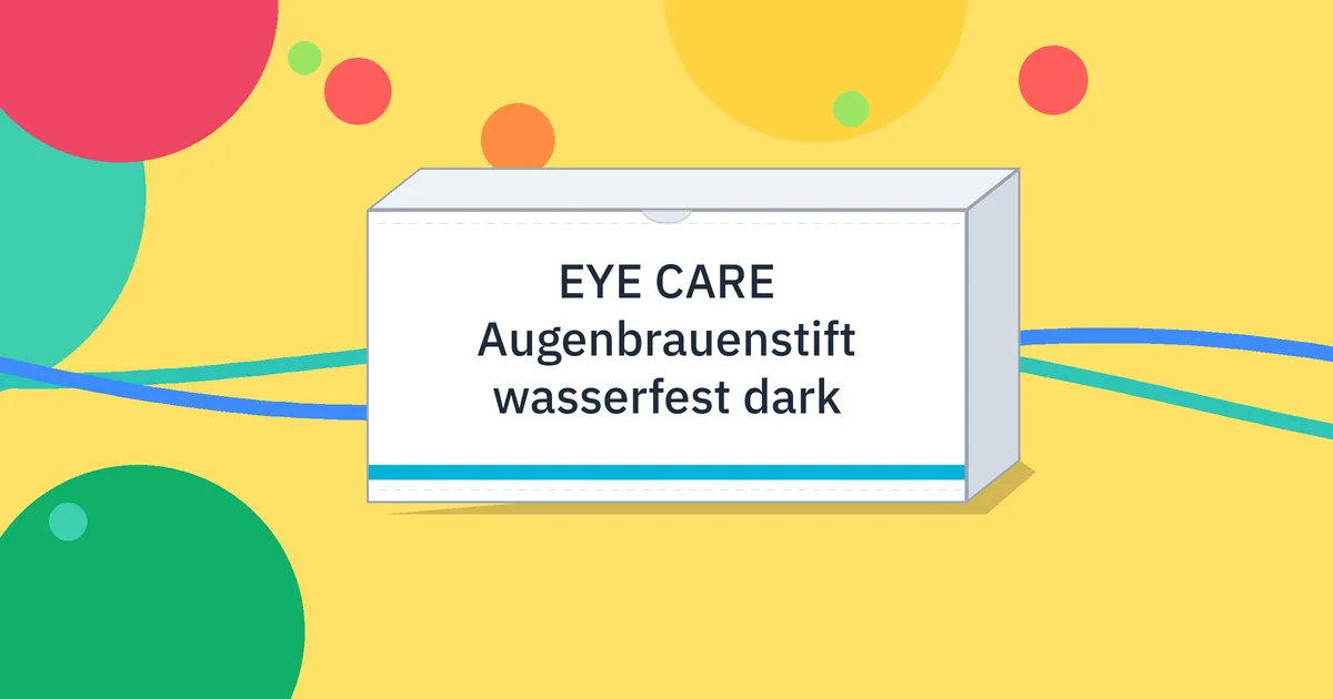 Symbolbild: Packung mit der Aufschrift EYE CARE Augenbrauenstift wasserfest dark (PZN 15371222) – Verfügbarkeit und Bezug in Apotheken in Frankfurt am Main