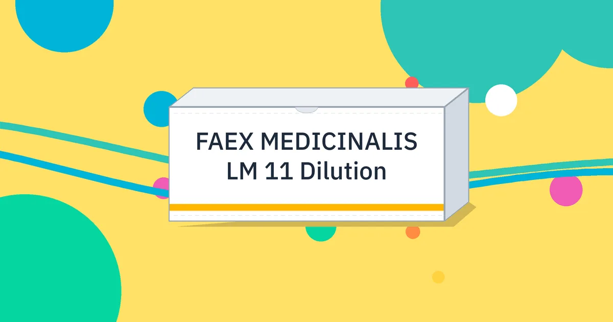 Symbolbild: Packung mit der Aufschrift FAEX MEDICINALIS LM 11 Dilution (PZN 13486010) – Verfügbarkeit und Bezug in Apotheken in Frankfurt am Main