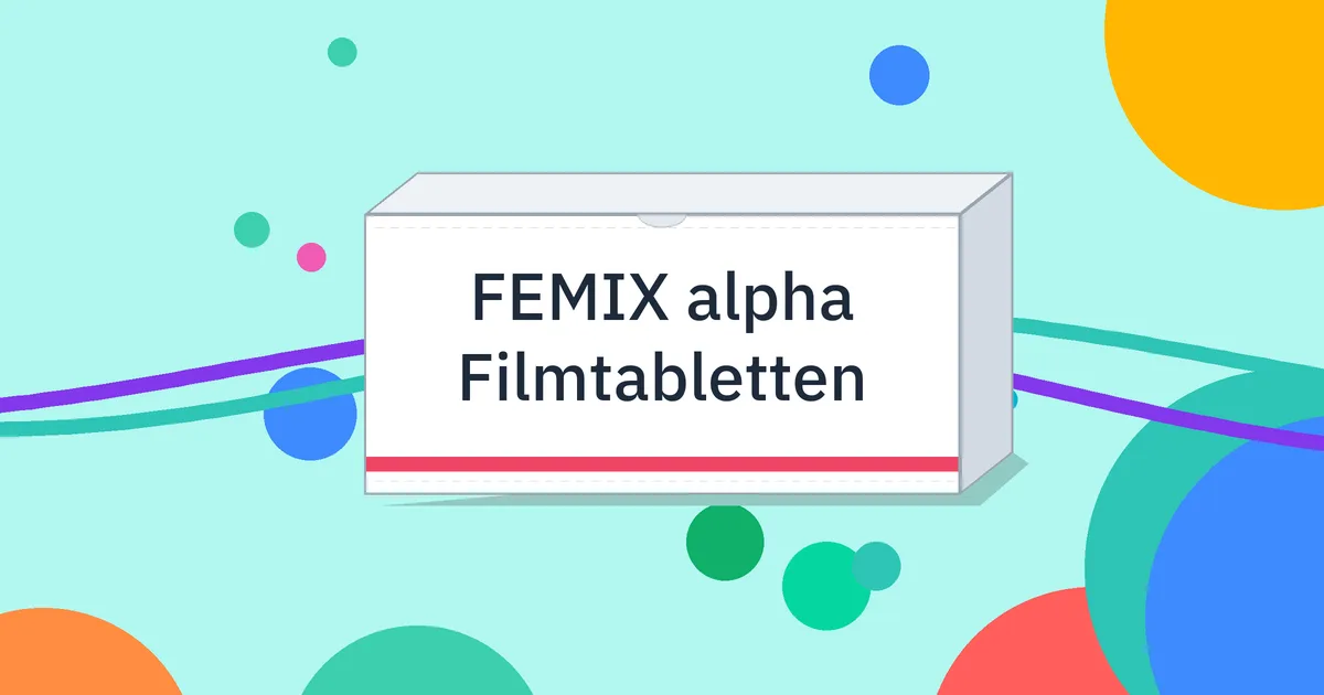 Symbolbild: Packung mit der Aufschrift FEMIX alpha Filmtabletten (PZN 14018245) – Verfügbarkeit und Bezug in Apotheken in Frankfurt am Main