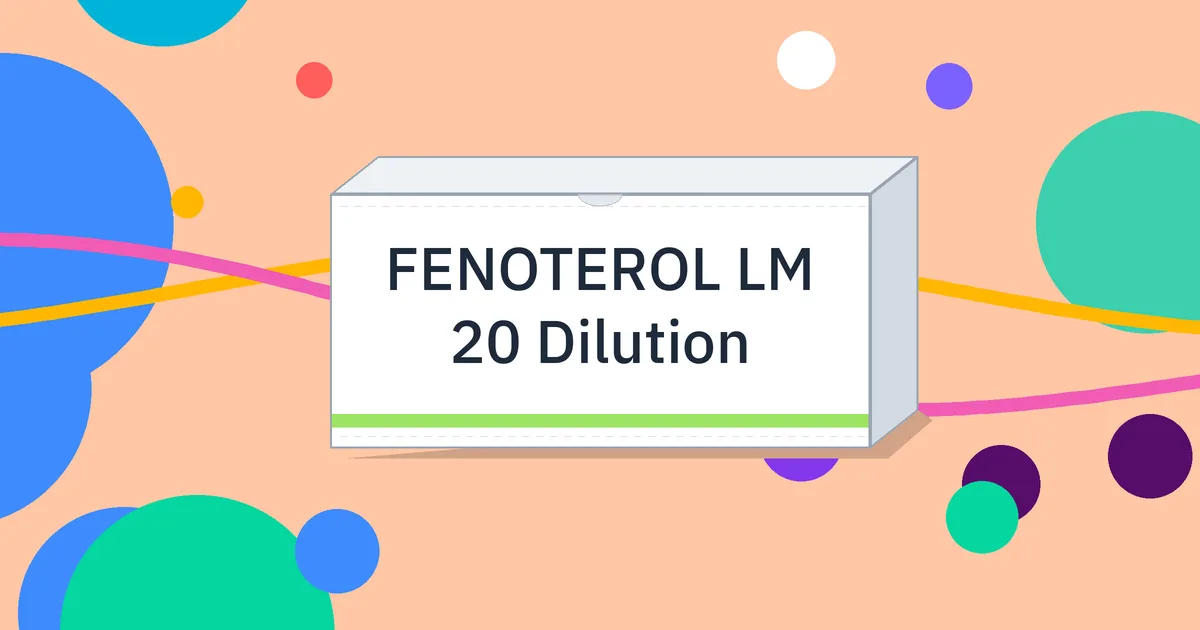 Symbolbild: Packung mit der Aufschrift FENOTEROL LM 20 Dilution (PZN 12847196) – Verfügbarkeit und Bezug in Apotheken in Frankfurt am Main