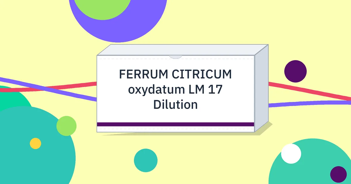 Symbolbild: Packung mit der Aufschrift FERRUM CITRICUM oxydatum LM 17 Dilution (PZN 12848505) – Verfügbarkeit und Bezug in Apotheken in Frankfurt am Main