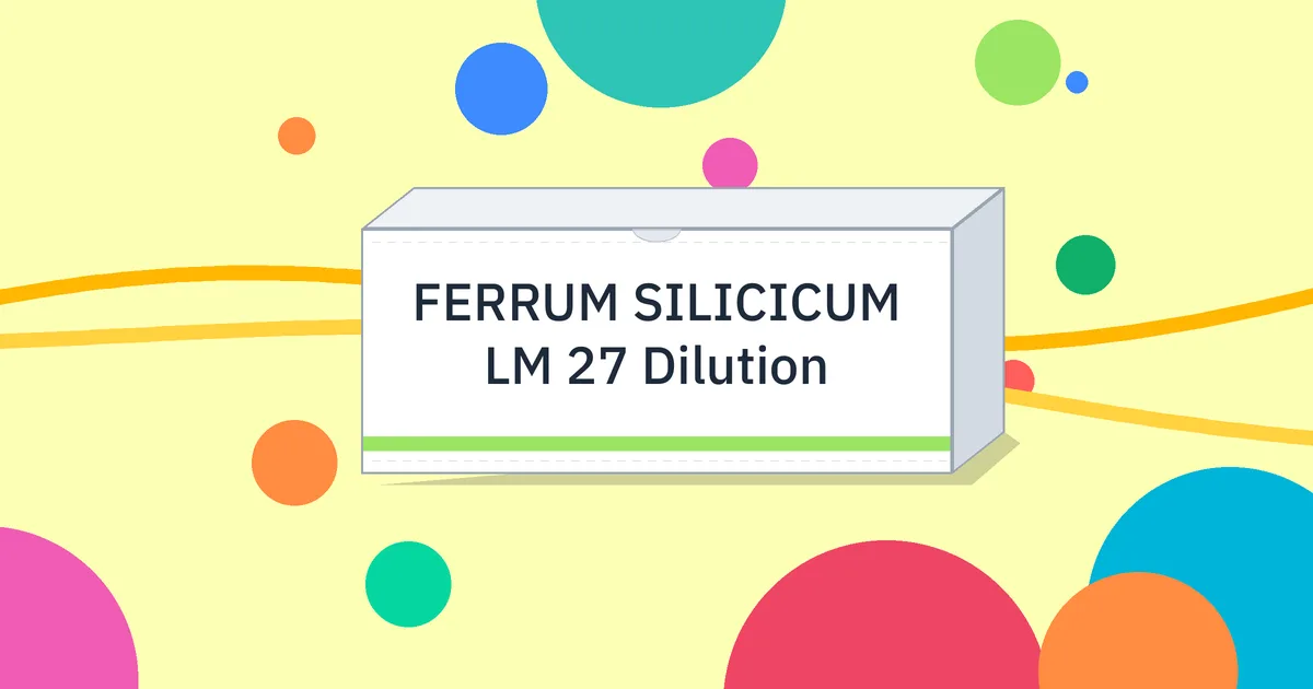 Symbolbild: Packung mit der Aufschrift FERRUM SILICICUM LM 27 Dilution (PZN 12853222) – Verfügbarkeit und Bezug in Apotheken in Frankfurt am Main