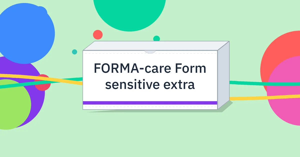 Symbolbild: Packung mit der Aufschrift FORMA-care Form sensitive extra (PZN 04867687) – Verfügbarkeit und Bezug in Apotheken in Frankfurt am Main