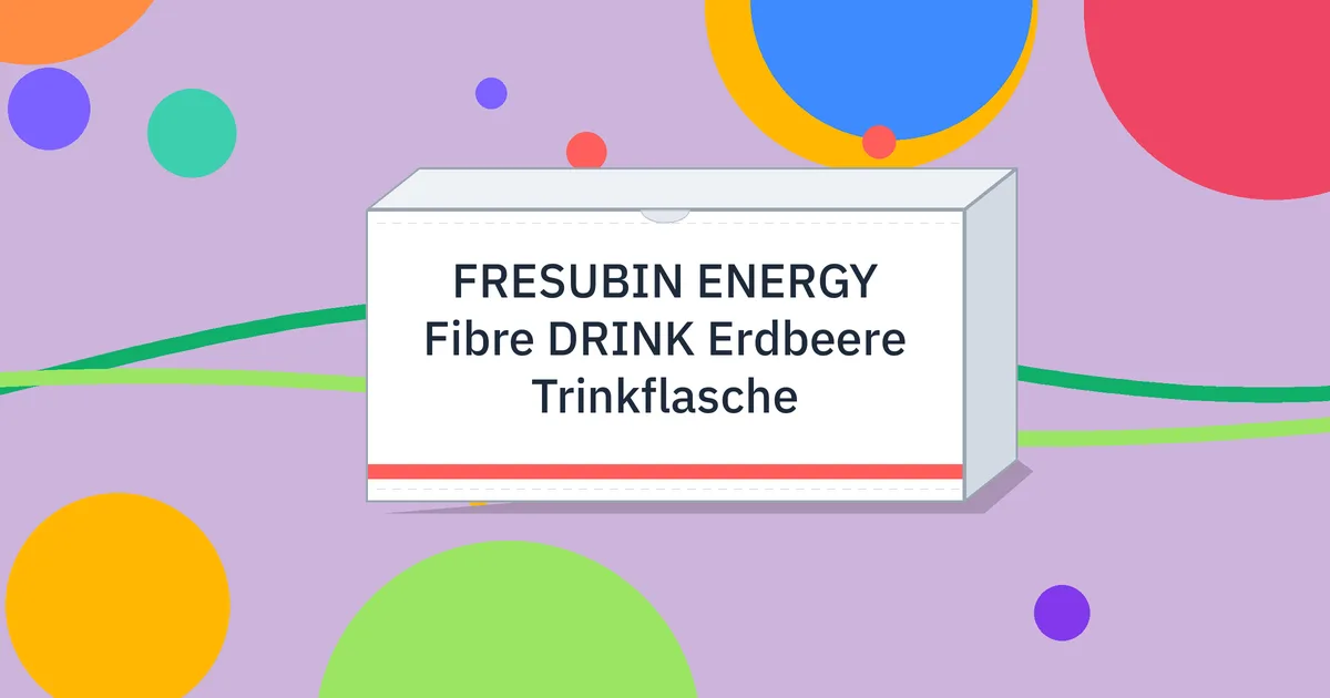 Symbolbild: Packung mit der Aufschrift FRESUBIN ENERGY Fibre DRINK Erdbeere Trinkflasche (PZN 20914736) – Verfügbarkeit und Bezug in Apotheken in Frankfurt am Main