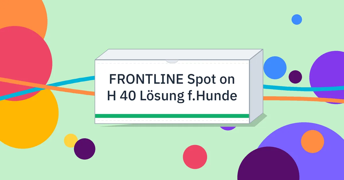 Symbolbild: Packung mit der Aufschrift FRONTLINE Spot on H 40 Lösung f.Hunde (PZN 02246403) – Verfügbarkeit und Bezug in Apotheken in Frankfurt am Main