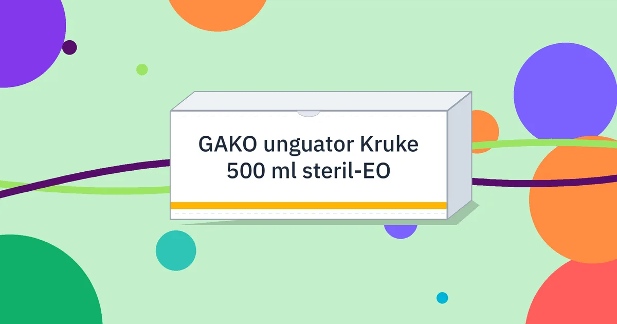 Symbolbild: Packung mit der Aufschrift GAKO unguator Kruke 500 ml steril-EO (PZN 17419619) – Verfügbarkeit und Bezug in Apotheken in Frankfurt am Main