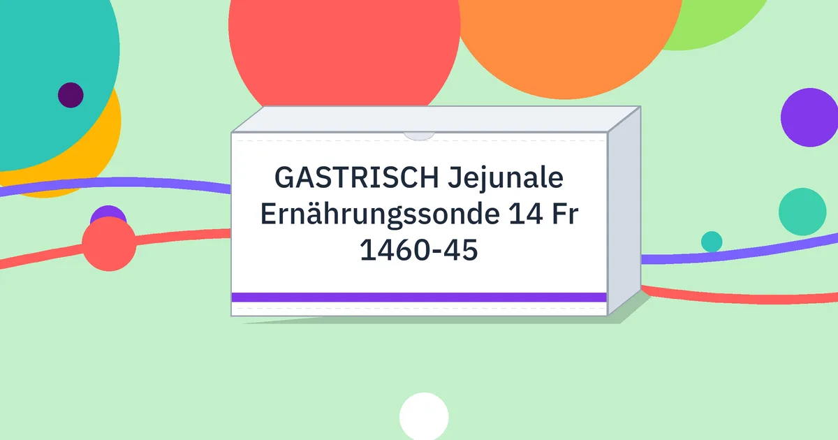 Symbolbild: Packung mit der Aufschrift GASTRISCH Jejunale Ernährungssonde 14 Fr 1460-45 (PZN 14345010) – Verfügbarkeit und Bezug in Apotheken in Frankfurt am Main