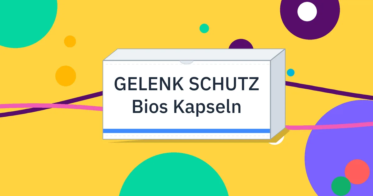 Symbolbild: Packung mit der Aufschrift GELENK SCHUTZ Bios Kapseln (PZN 05897259) – Verfügbarkeit und Bezug in Apotheken in Frankfurt am Main