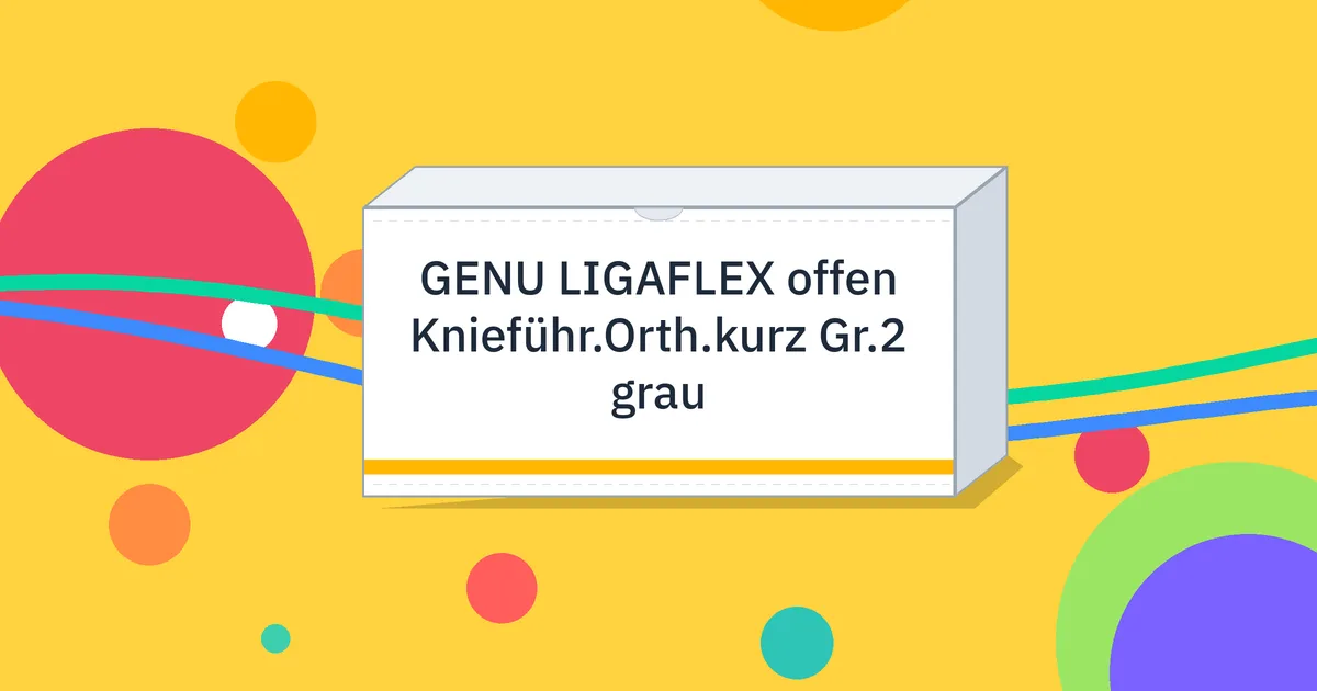 Symbolbild: Packung mit der Aufschrift GENU LIGAFLEX offen Knieführ.Orth.kurz Gr.2 grau (PZN 13980253) – Verfügbarkeit und Bezug in Apotheken in Frankfurt am Main