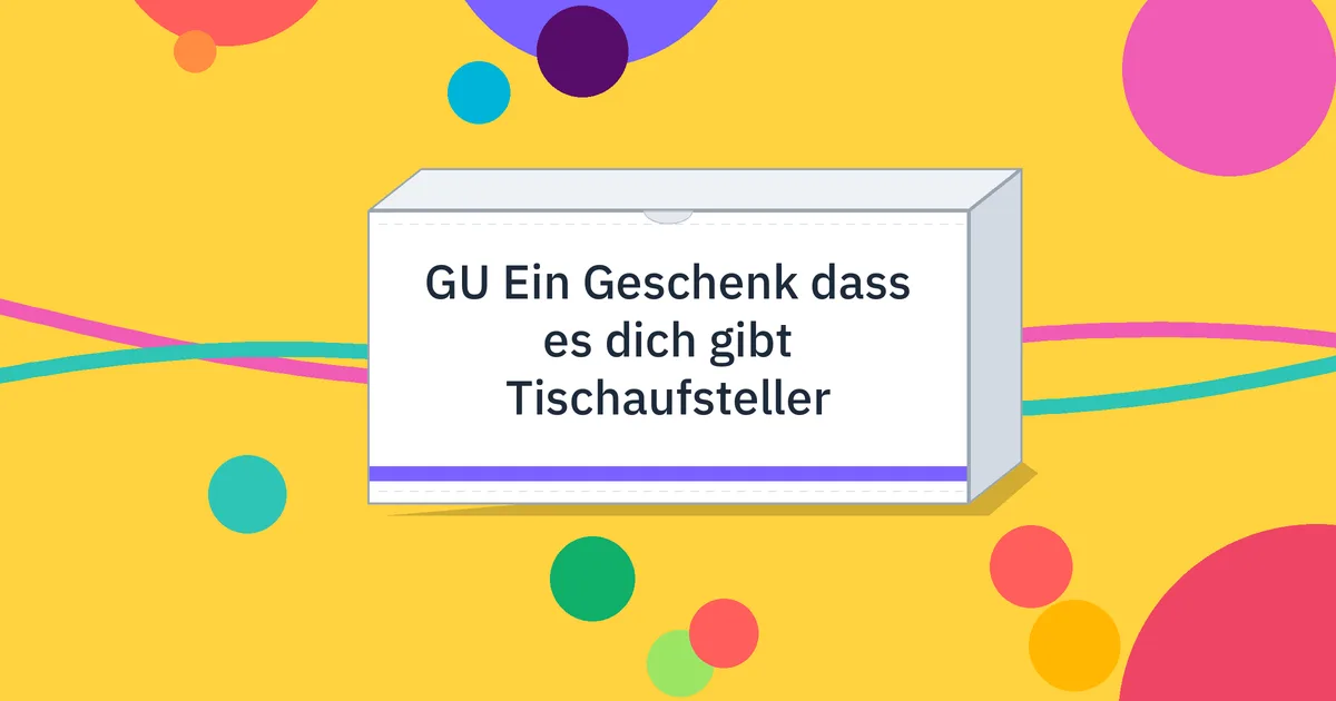 Symbolbild: Packung mit der Aufschrift GU Ein Geschenk dass es dich gibt Tischaufsteller (PZN 20117773) – Verfügbarkeit und Bezug in Apotheken in Frankfurt am Main
