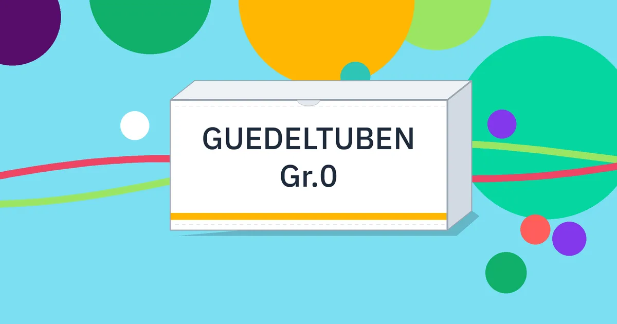 Symbolbild: Packung mit der Aufschrift GUEDELTUBEN Gr.0 (PZN 07701674) – Verfügbarkeit und Bezug in Apotheken in Frankfurt am Main