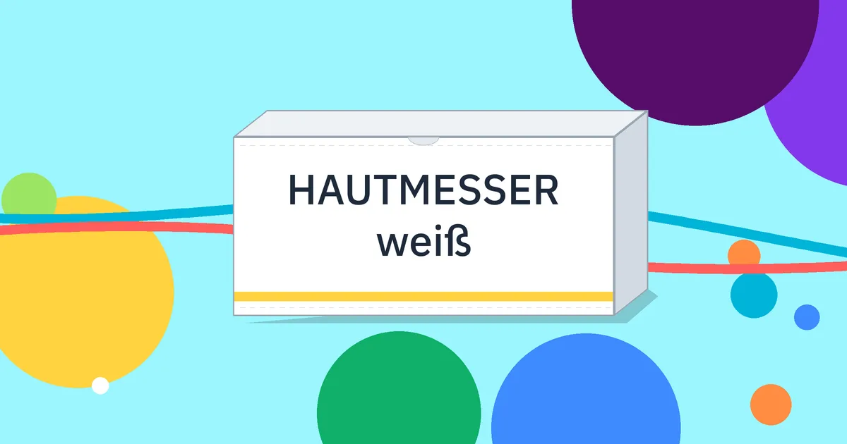 Symbolbild: Packung mit der Aufschrift HAUTMESSER weiß (PZN 01516898) – Verfügbarkeit und Bezug in Apotheken in Frankfurt am Main