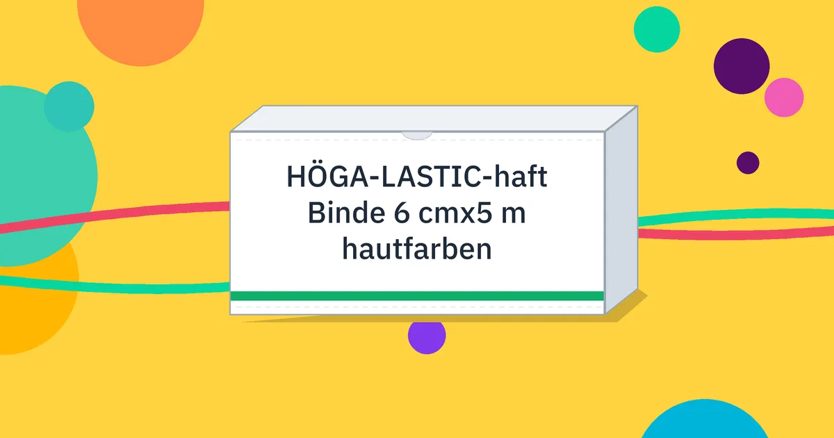 Symbolbild: Packung mit der Aufschrift HÖGA-LASTIC-haft Binde 6 cmx5 m hautfarben (PZN 15294390) – Verfügbarkeit und Bezug in Apotheken in Frankfurt am Main