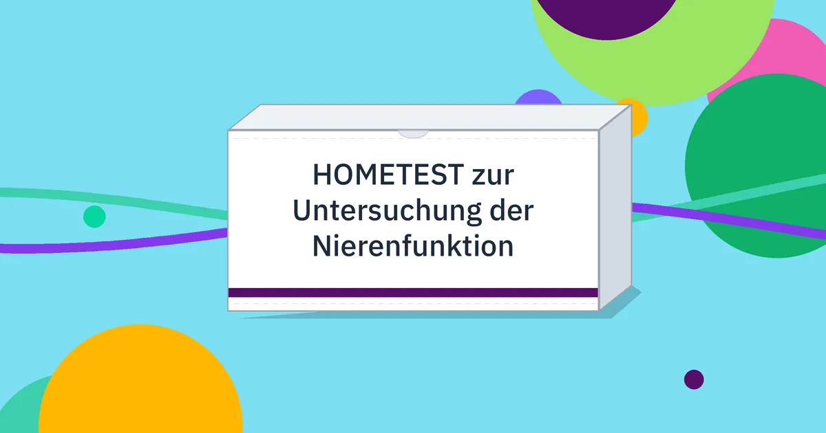 Symbolbild: Packung mit der Aufschrift HOMETEST zur Untersuchung der Nierenfunktion (PZN 01809399) – Verfügbarkeit und Bezug in Apotheken in Frankfurt am Main
