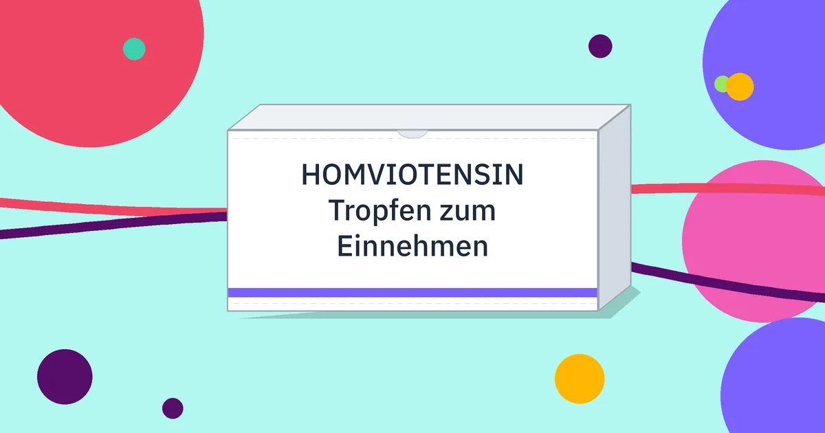 Symbolbild: Packung mit der Aufschrift HOMVIOTENSIN Tropfen zum Einnehmen (PZN 18404324) – Verfügbarkeit und Bezug in Apotheken in Frankfurt am Main