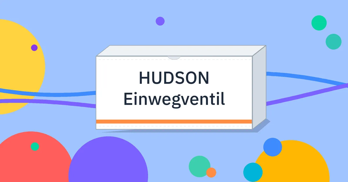 Symbolbild: Packung mit der Aufschrift HUDSON Einwegventil (PZN 20205543) – Verfügbarkeit und Bezug in Apotheken in Frankfurt am Main