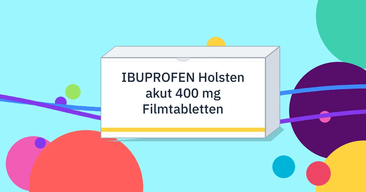 Symbolbild: Packung mit der Aufschrift IBUPROFEN Holsten akut 400 mg Filmtabletten (PZN 13716384) – Verfügbarkeit und Bezug in Apotheken in Frankfurt am Main